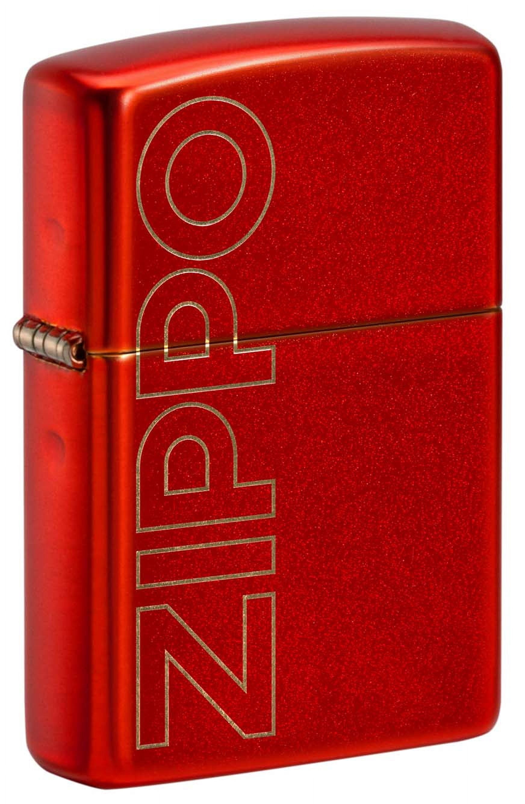 Zippo Lighter: Zippo Logo Sideways, Engraved - Metallic Red 61010 ...