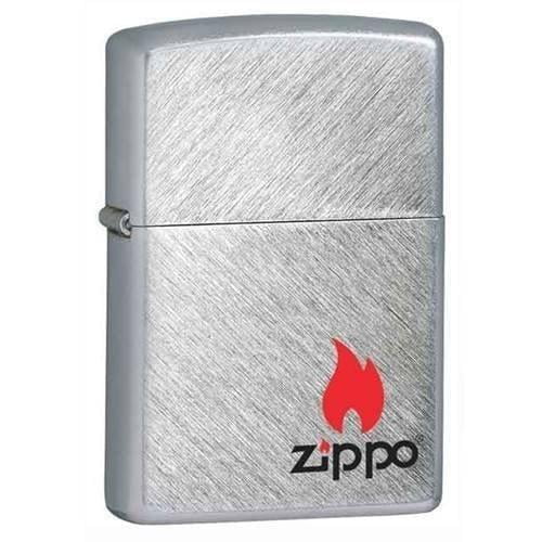 Zippo Lighter - Zippo Logo with Flame Herringbone Sweep - Walmart.com