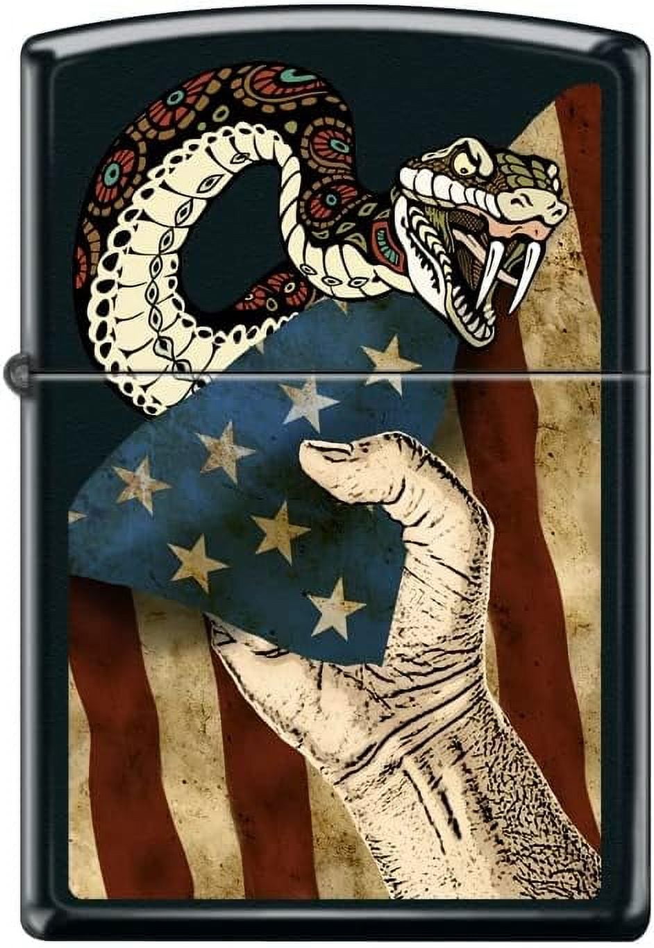 Zippo Lighter -for Don't Tread On Me Flags Snake American Grunge Flag ...