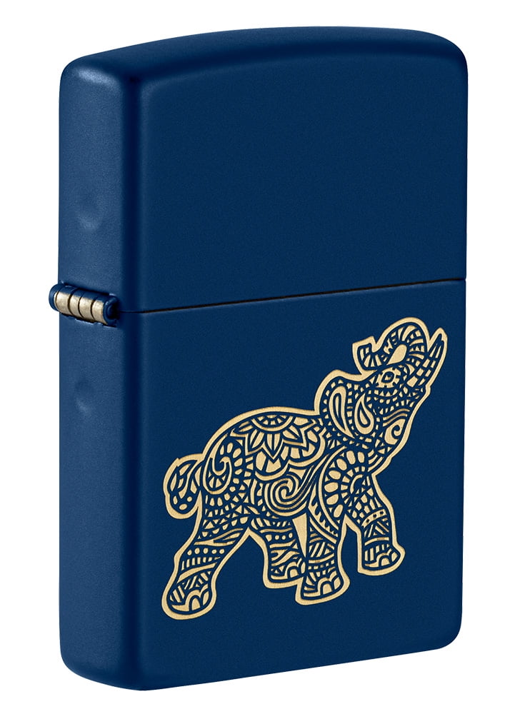 Zippo Lucky Elephant Design Navy Matte Pocket Lighter - Walmart.com
