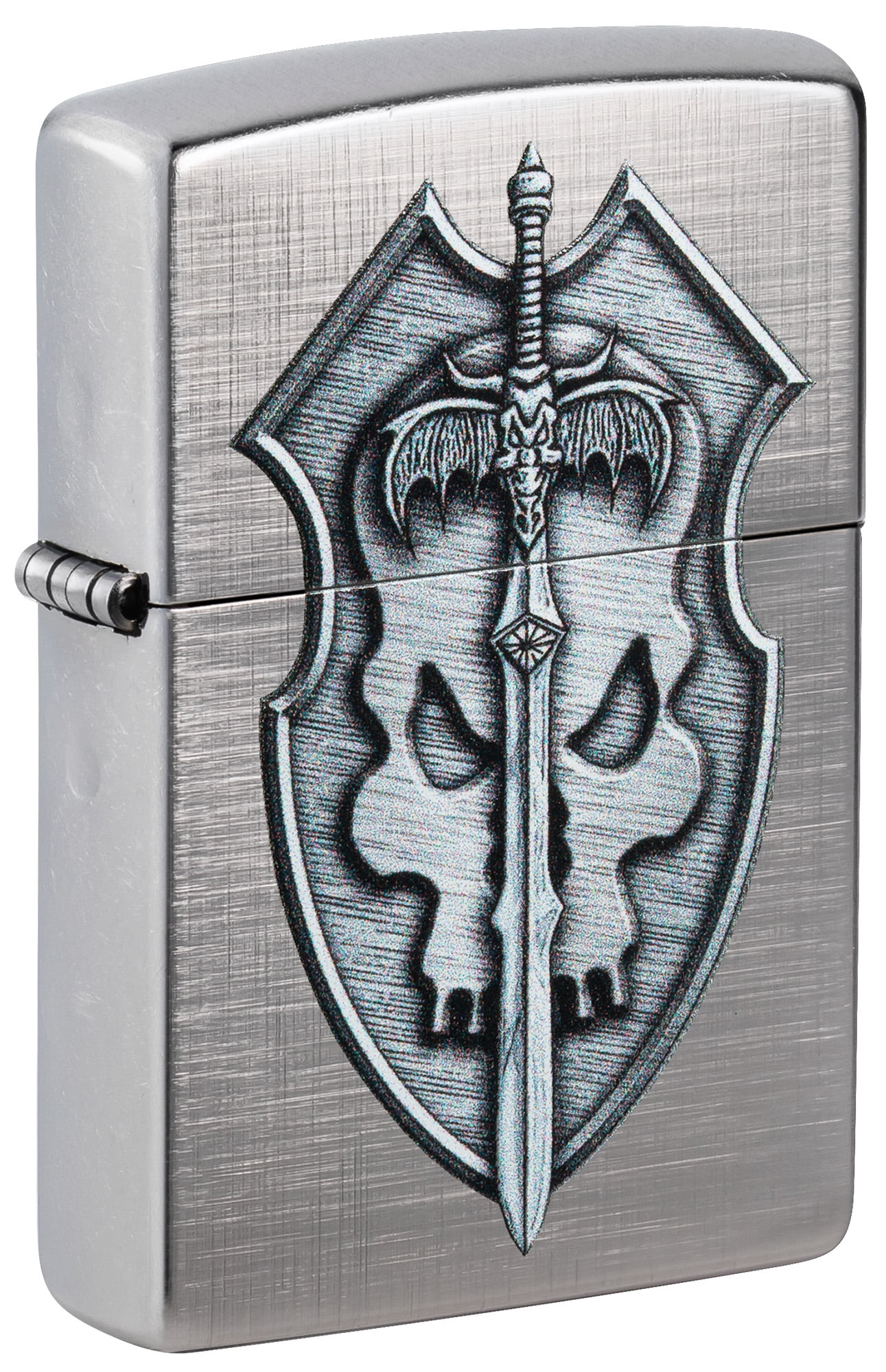 Zippo Medieval Skull Crest Linen Weave Pocket Lighter - Walmart.com