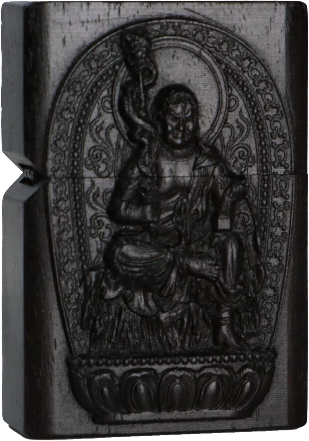 Zippo Module Natural Ebony Black Wood Carved Lighter Shell Box ...