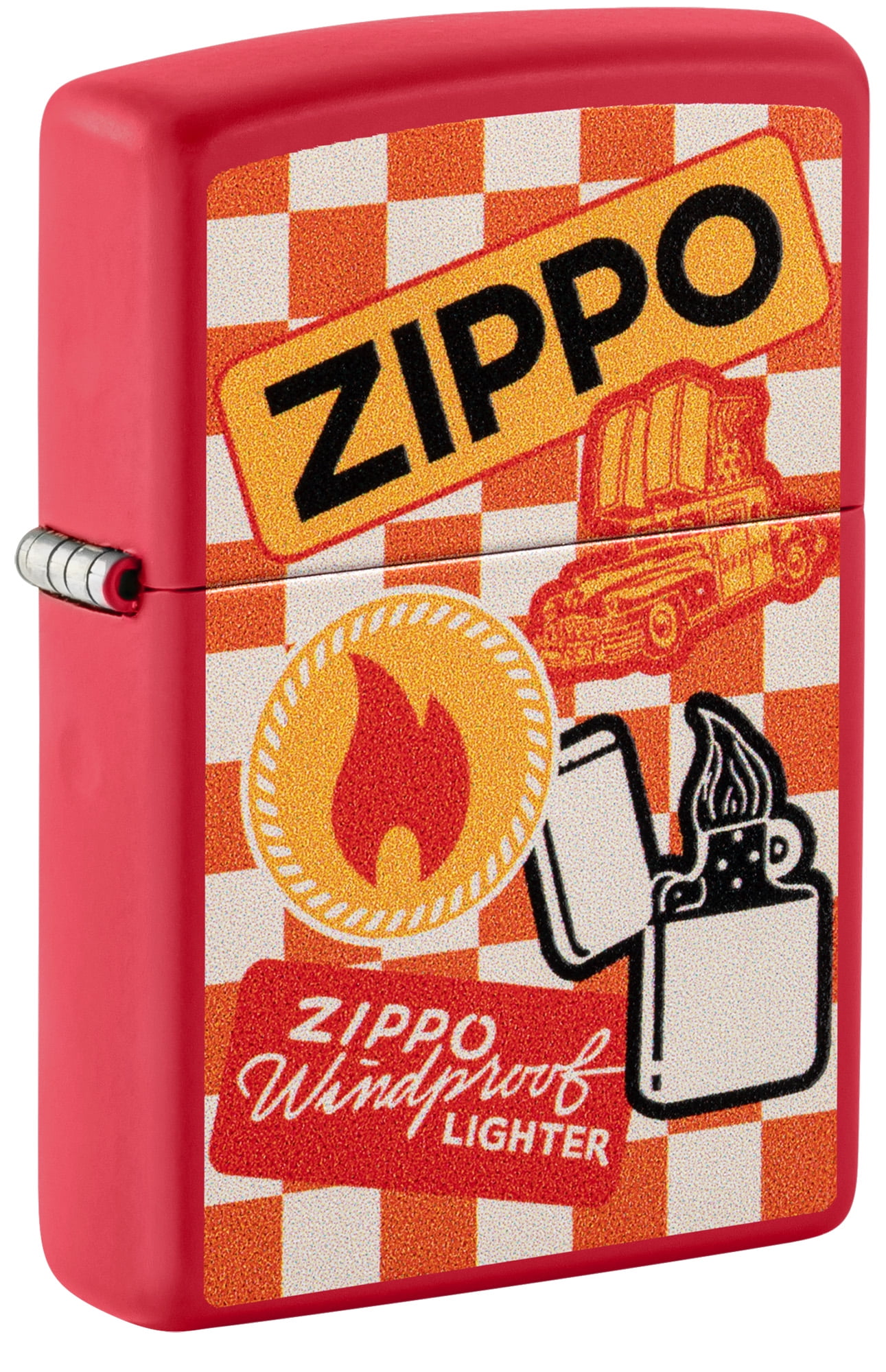 Zippo Retro Design Red Matte Pocket Lighter - Walmart.com