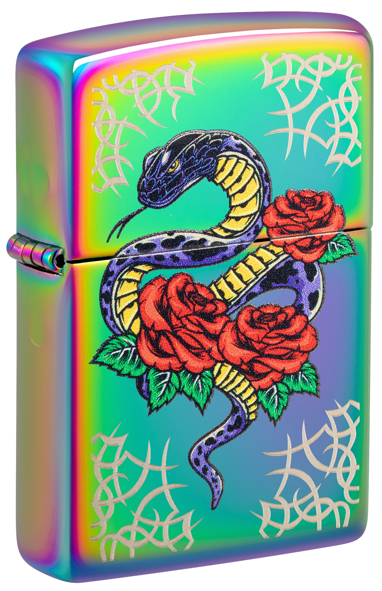 Zippo Rose Snake Tattoo Design Multi Color Pocket Lighter - Walmart.com