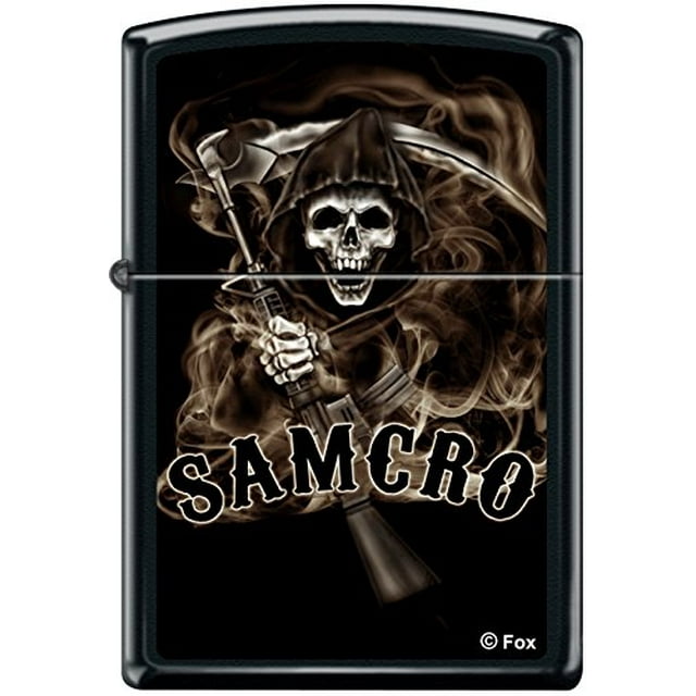 Zippo SOA Sons of Anarchy SAMCRO Reaper Black Matte Windproof Lighter RARE - Walmart.com