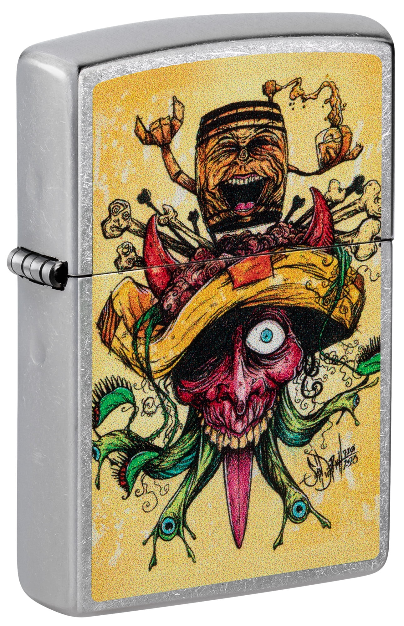 Zippo Sean Dietrich Devil Bull Design Street Chrome Pocket Lighter ...