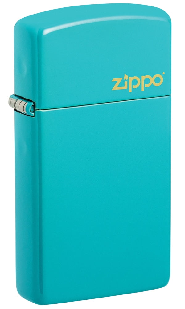 Zippo Slim Flat Turquoise Zippo Logo Pocket Lighter - Walmart.com