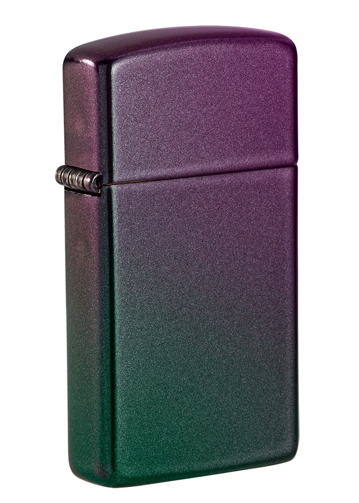 Zippo Slim Iridescent Pocket Lighter, Turquoise and Violet Ombre Finish ...