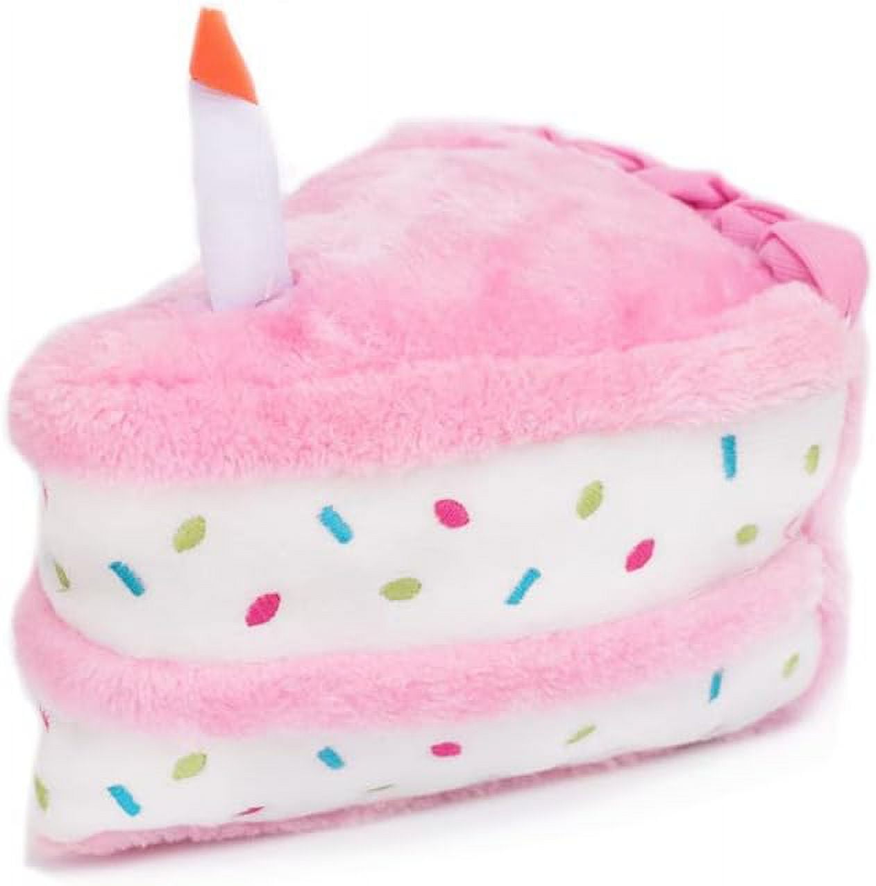 Zippy Paws Dog Plush Squeaker Toy Birthday Sprinkle Cake Pink - Walmart.com