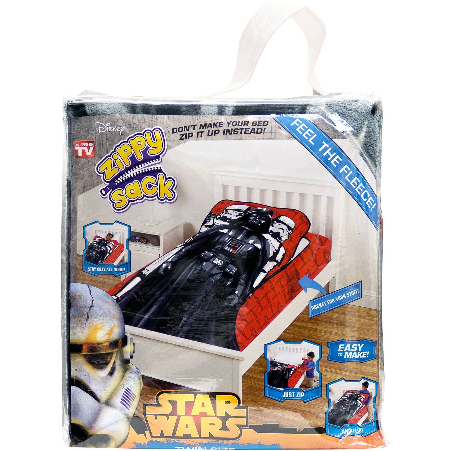 As Seen on TV Zippy Sack Star Wars Kids Fleece Blanket Sheet Twin Bed ...