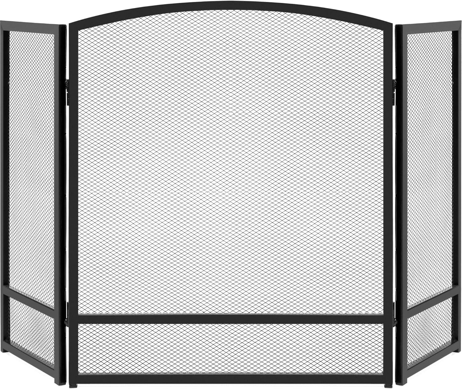 ZippyCart 47.5x27.25in 3-Panel Simple Steel Mesh Fireplace Screen, Fire ...