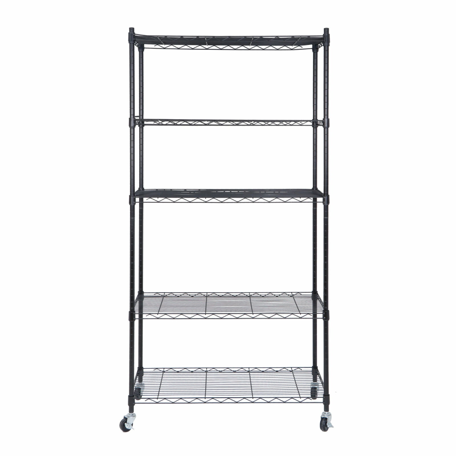 ZippyCart 5 Tier Storage Shelves with Wheels - Adjustable Wire Shelving ...