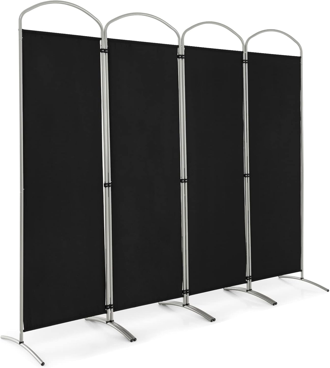ZippyCart 6.2Ft Folding 4-Panel Room Divider Black - 87" Wide ...