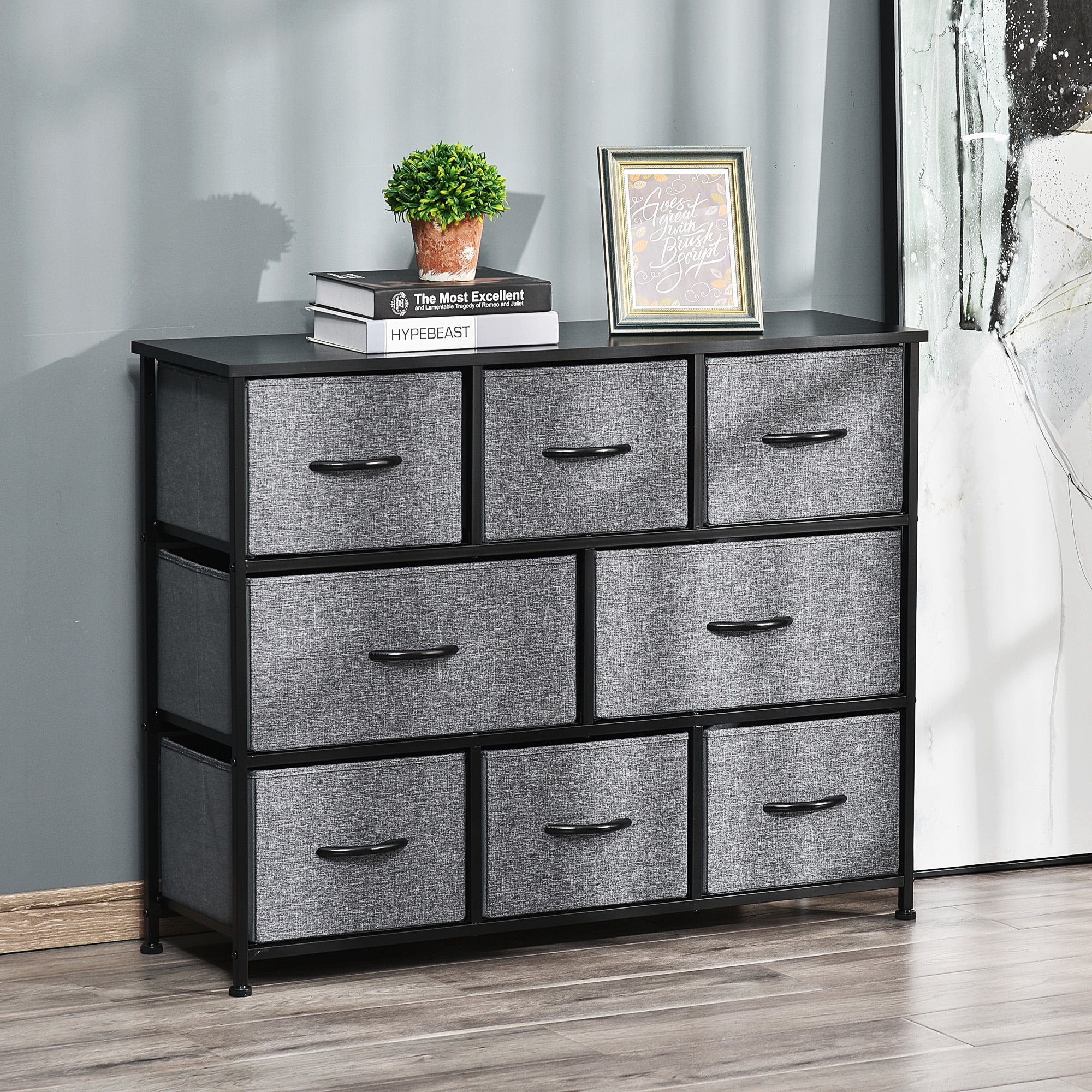 ZippyCart 8-Drawer Dresser, 3-Tier Fabric Chest of Drawers, Storage ...