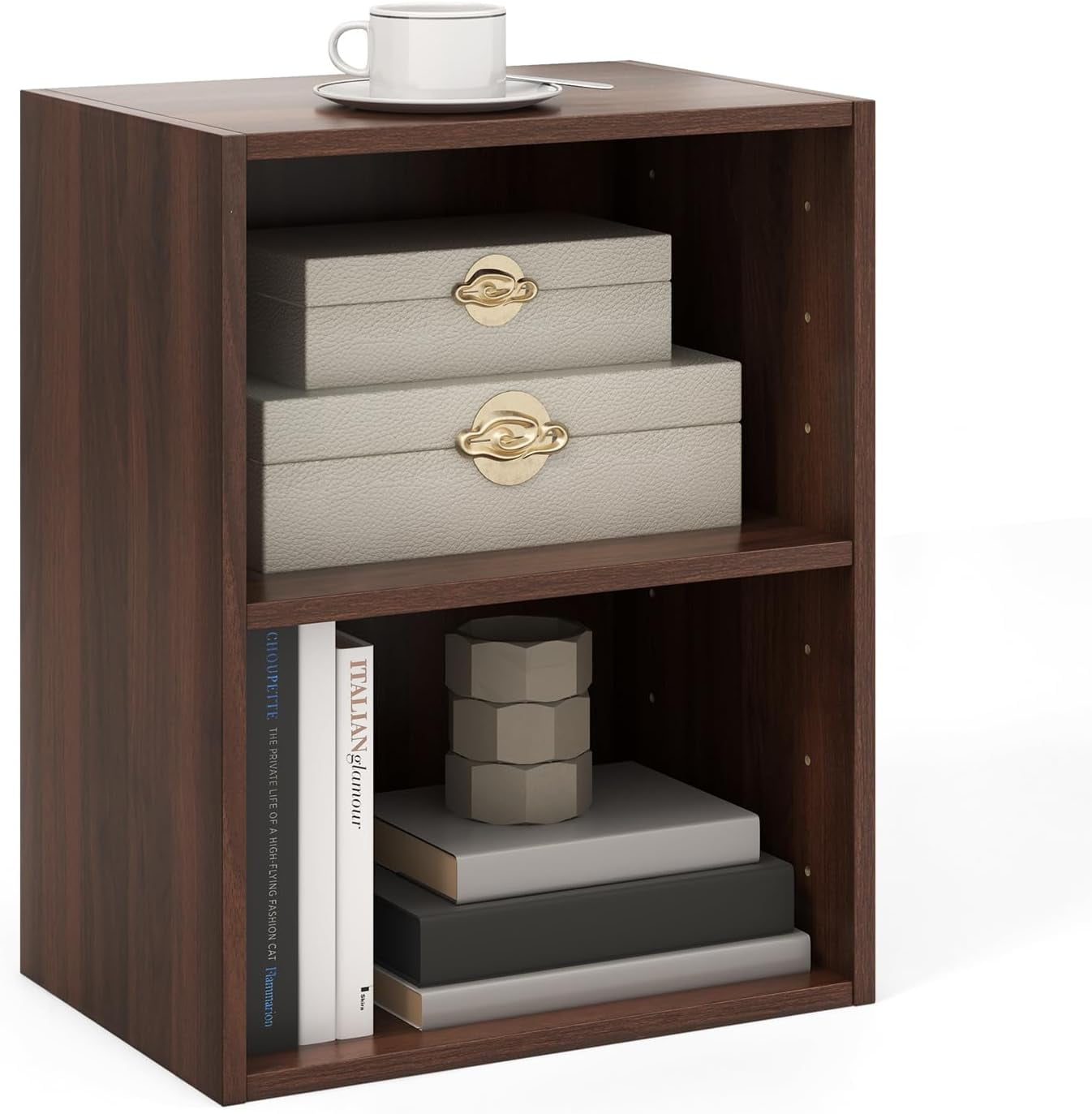 ZippyCart Bookshelf and Bookcase 2-Layer Storage Shelf w/Large-Capacity ...