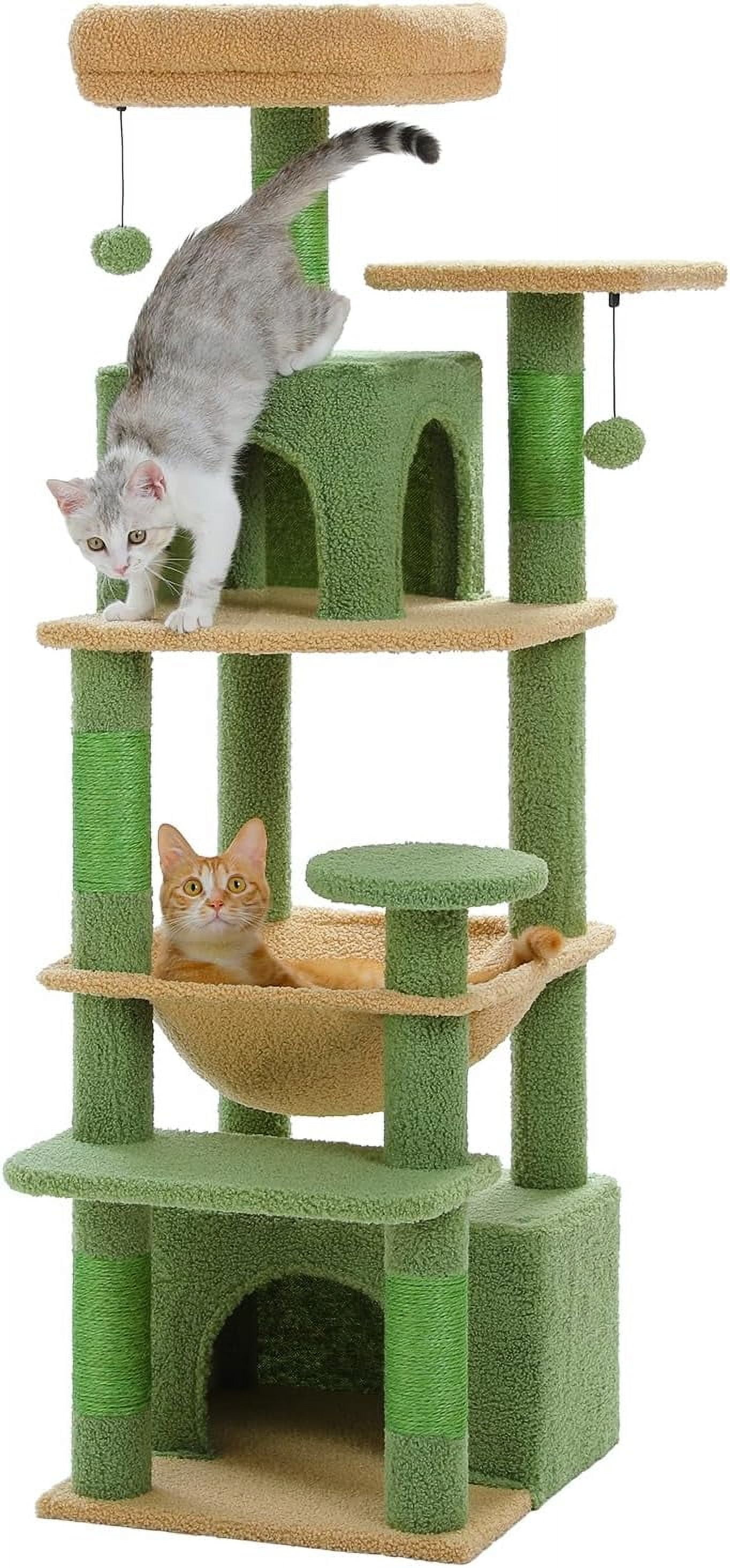 ZippyCart Cat Tree, Cat Tower with Dual Condos, Spacious Perch, Cozy ...