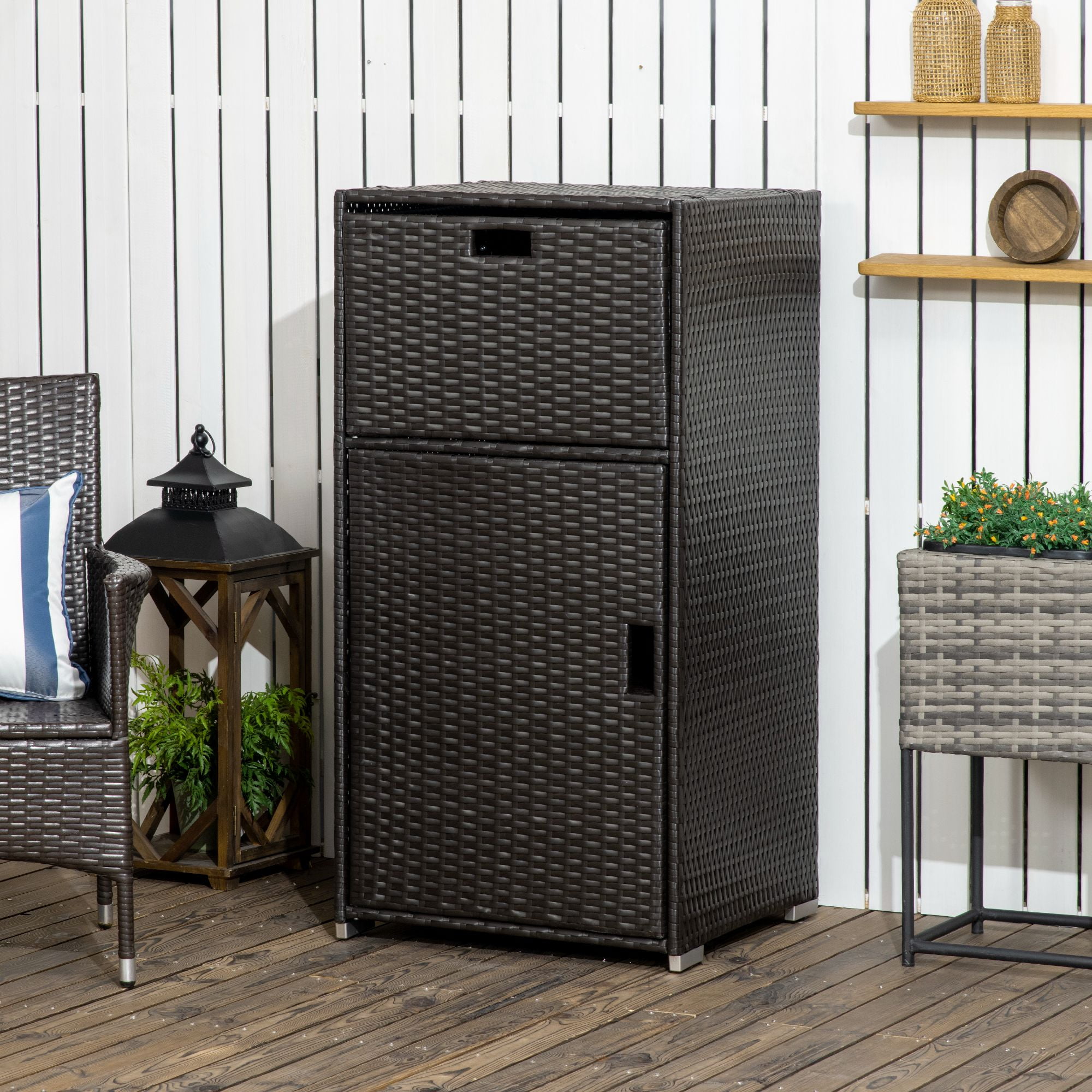 ZippyCart Outdoor Towel Rack & Pool Storage Cabinet/Hot Tub Accessory ...
