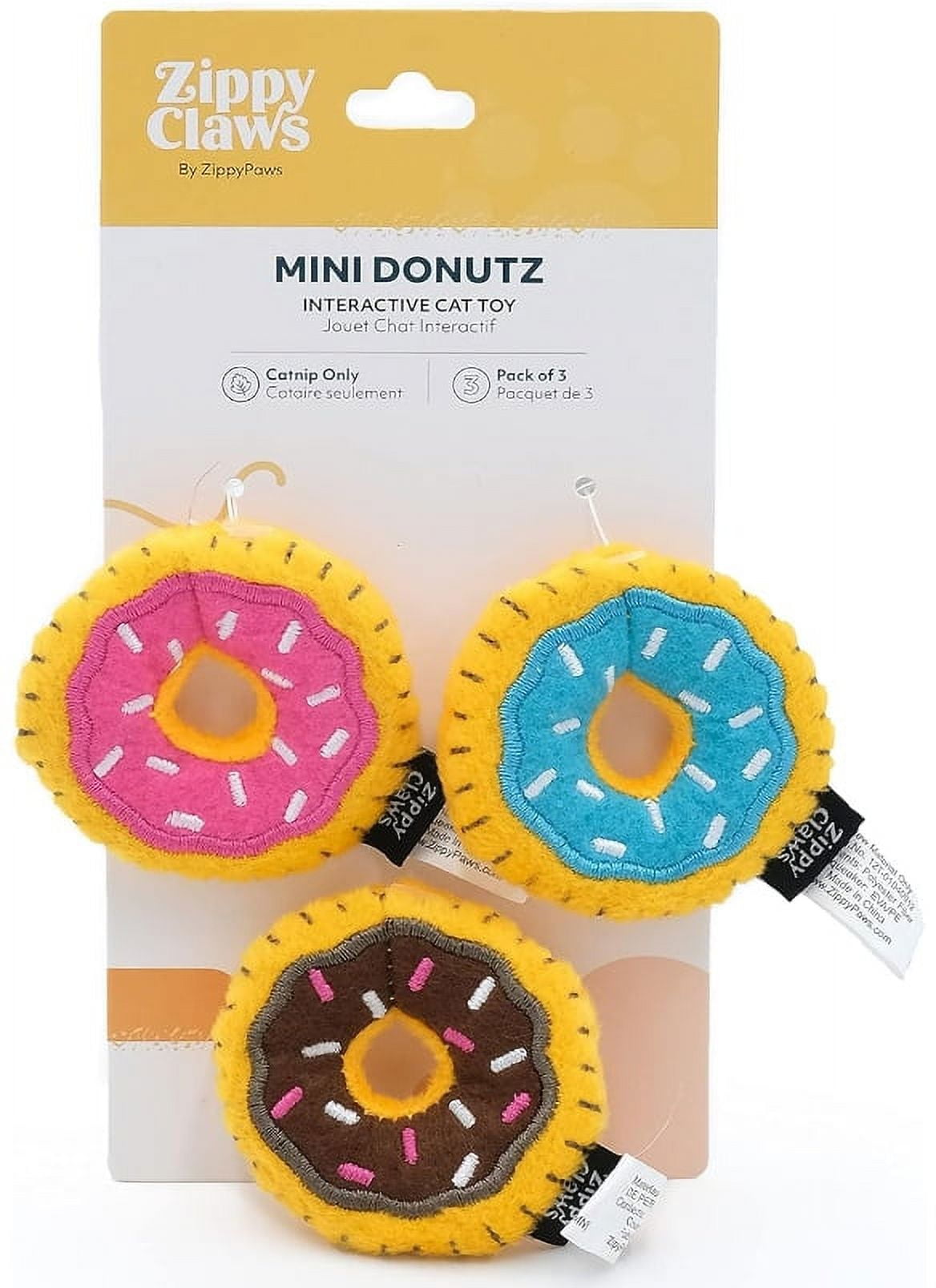 ZippyClaws Mini Donutz Catnip Toys Set (Chocolate Strawberry) - Walmart.com
