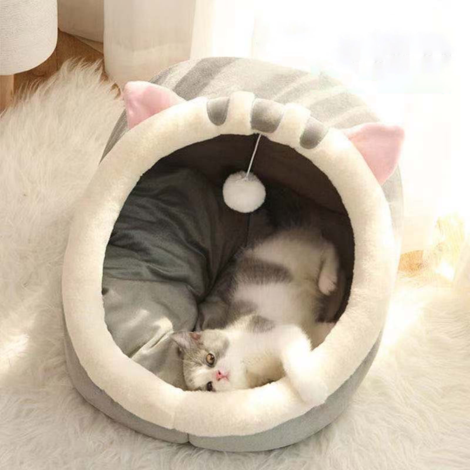 ZippyJoy Cat Bed, Cozy Pet Beds for Cats, Cute Cat House with Ears ...