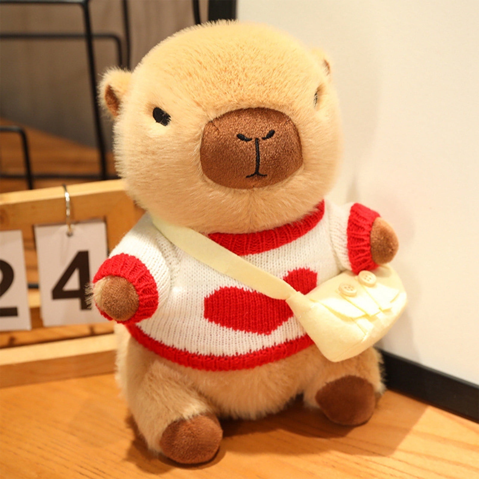 ZippyJoy Cute Capybara Plush with Turtle Backpack Soft Capibara Stuffed ...