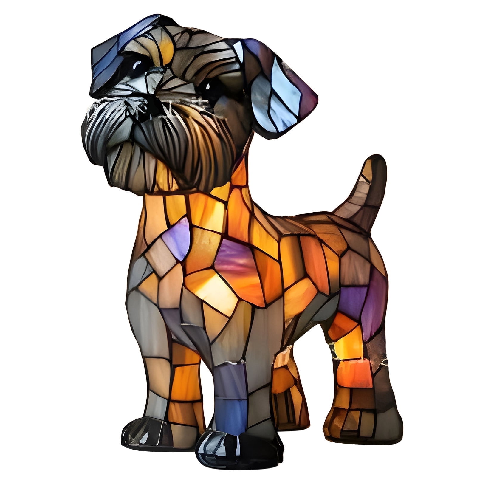 ZippyJoy Dog Series Art Night Light,Stained Resin Tabletop Night Light ...