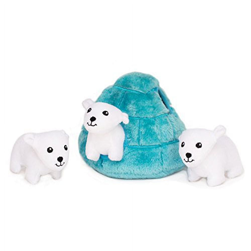 ZippyPaws - Arctic Pals Burrow, Interactive Squeaky Hide and Seek Plush ...