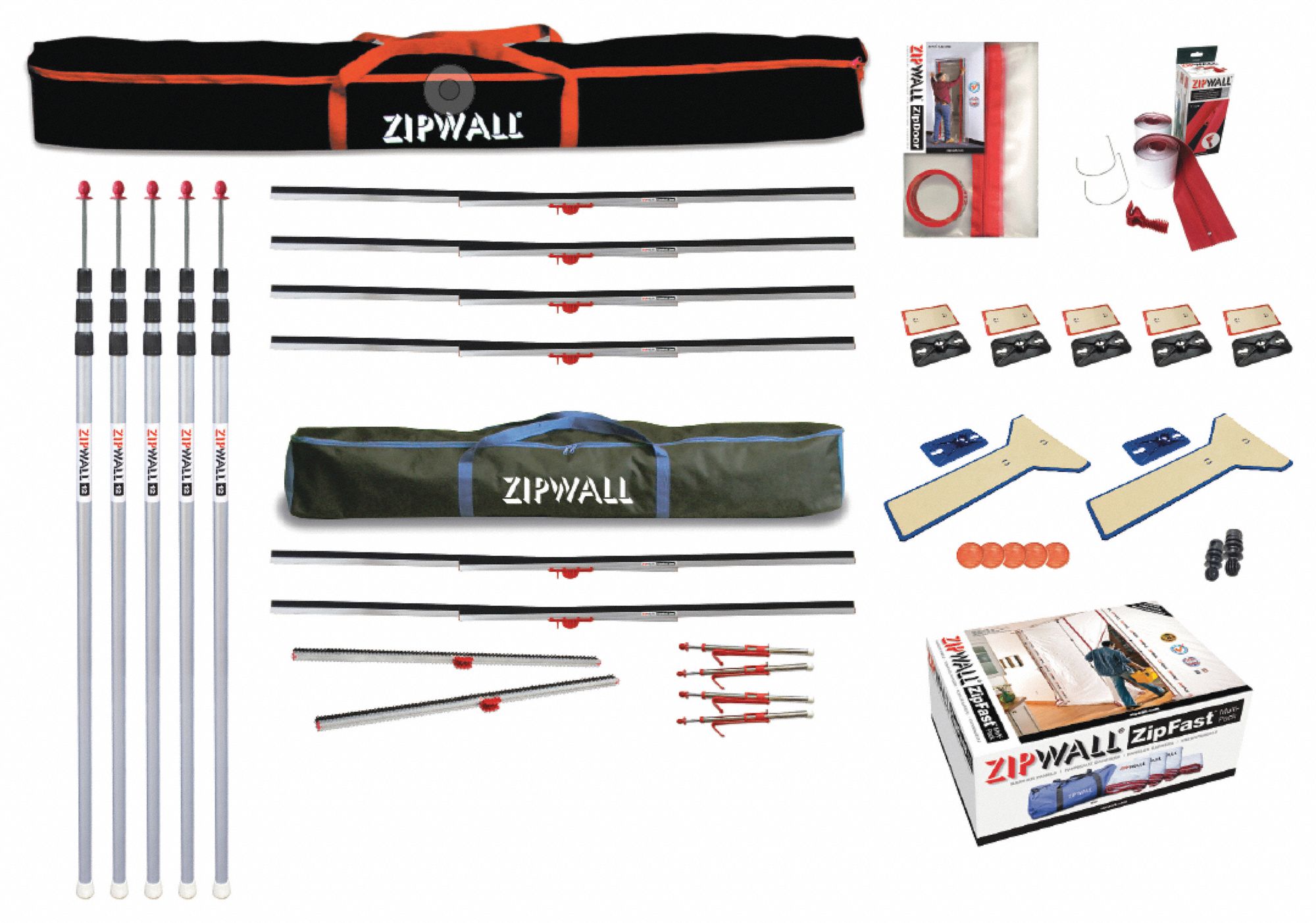 Zipwall Dust Barrier System Kit,12 ft. H,Black ZWTK - Walmart.com