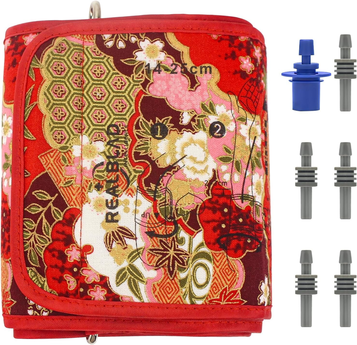 Ziqing Extra Large Blood Pressure Cuff 5.9"-9.5" (15-24cm) - Red Floral ...