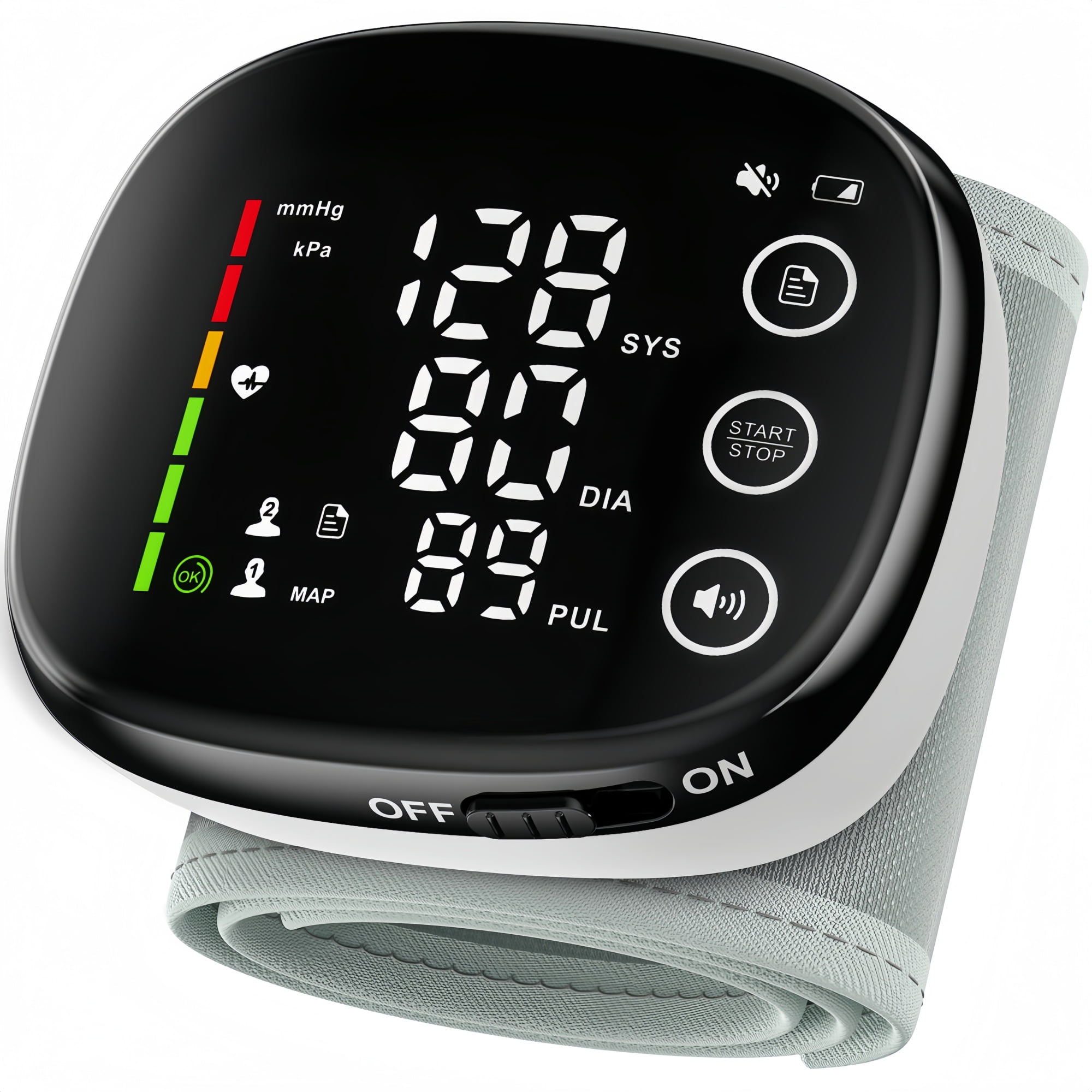 Ziqing Wrist Blood Pressure Monitor - Rechargeable Touchscreen BP ...