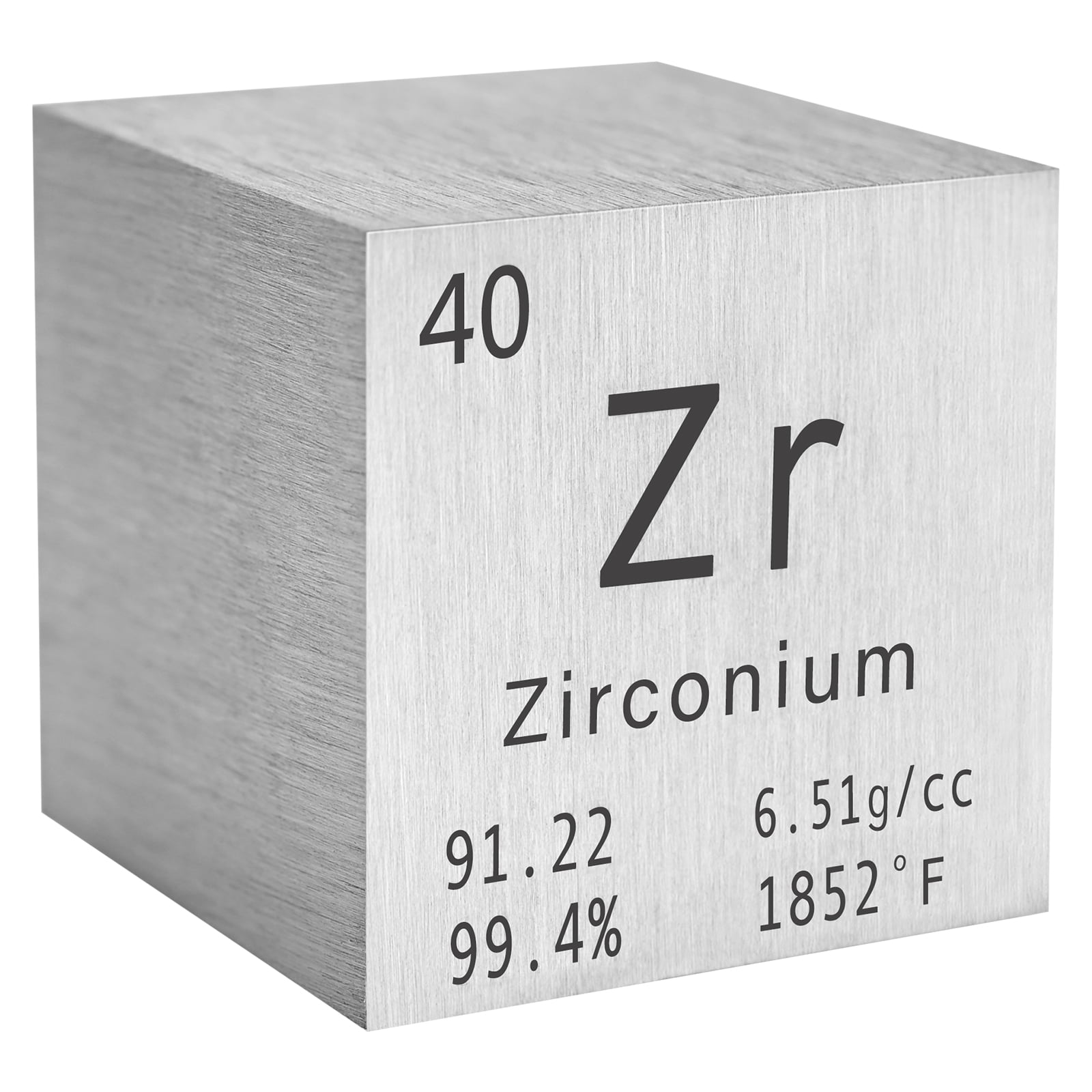 Zirconium Cube Pure Metal High Density Cube Laser Engraved Cube for Element Collection Lab ...