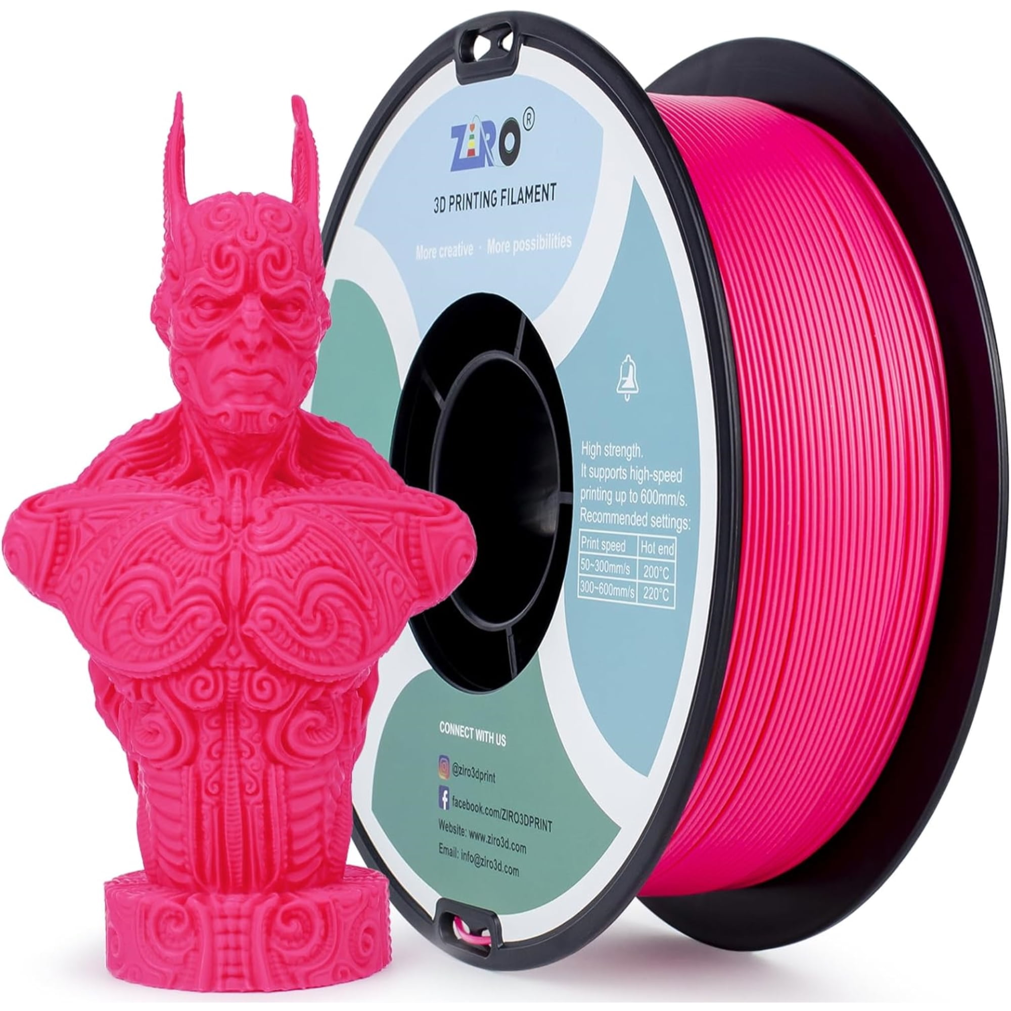 Ziro HS-PLA High-Speed Filament, Up to 600mm/s, 1.75mm, Dimensional ...