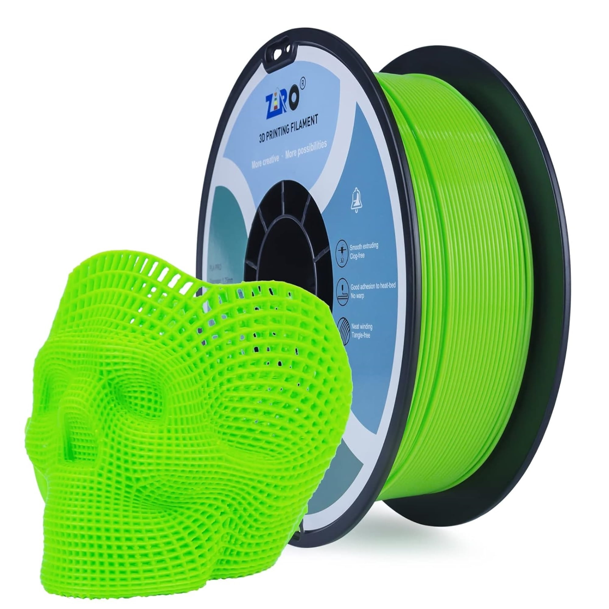 Ziro 3D PLA PRO Filament, 1.75mm 1kg, Fluorescent Green - Walmart.com