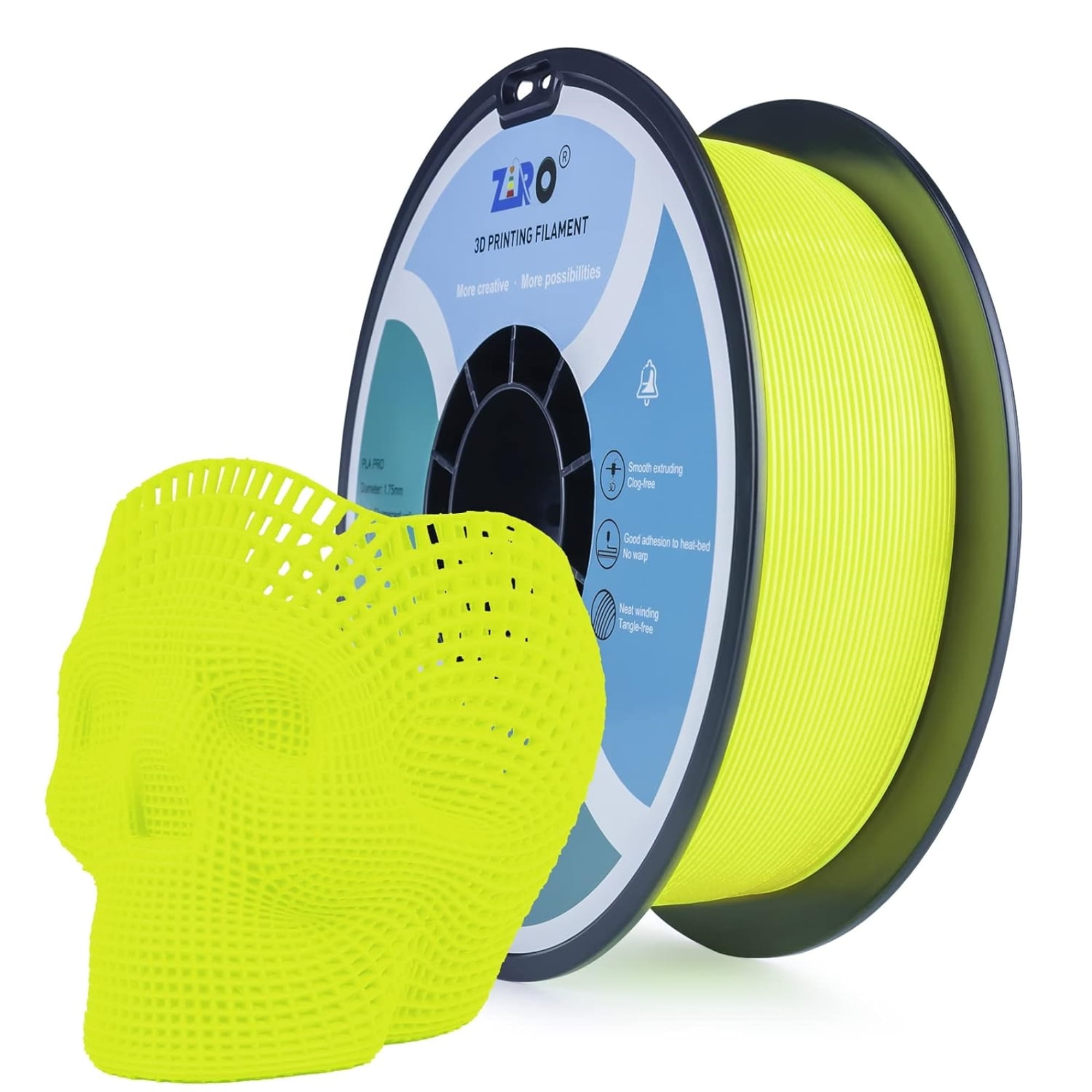 Ziro 3D PLA PRO Filament, 1.75mm 1kg, Fluorescent Yellow - Walmart.com