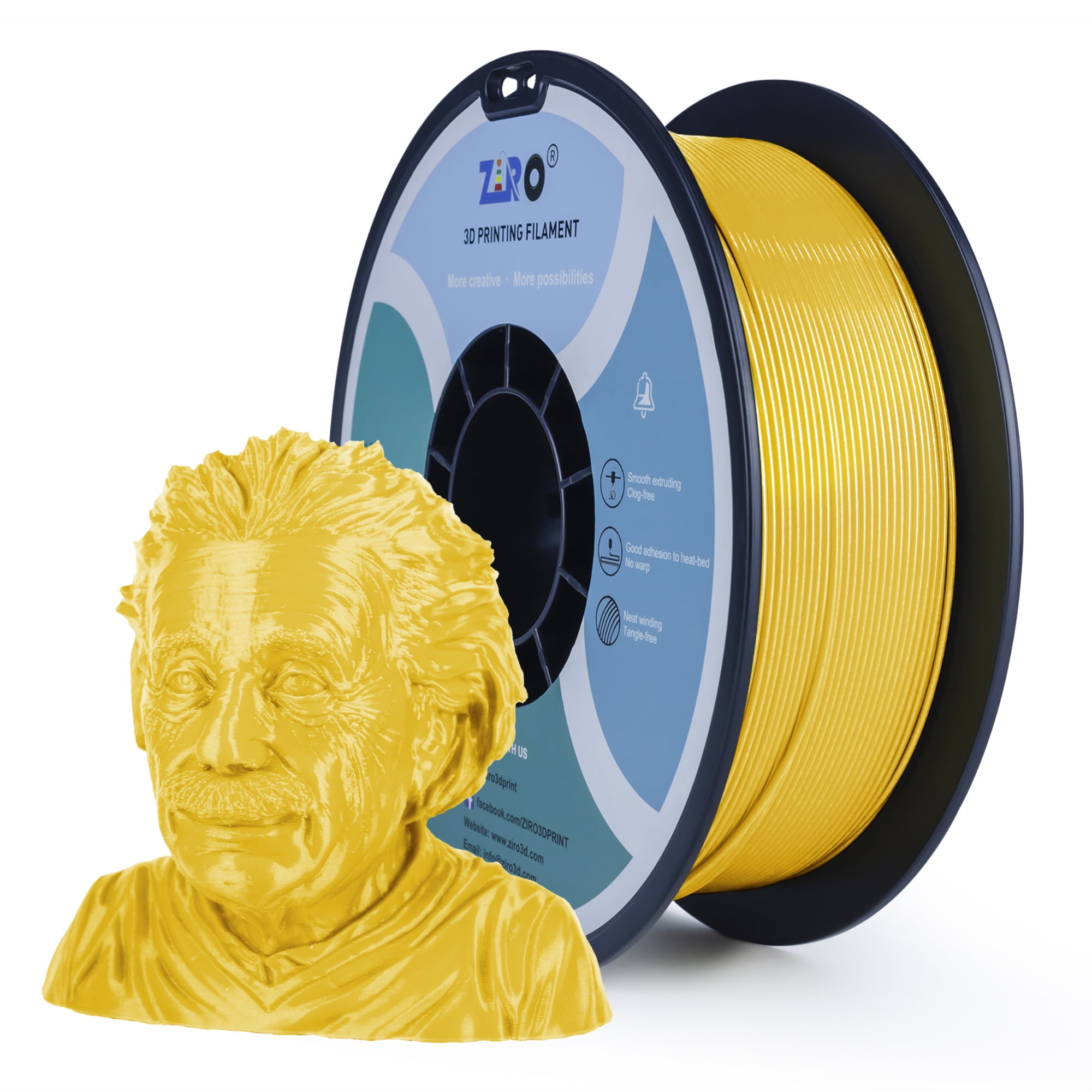 Ziro 3D PLA PRO Filament, 1.75mm 1kg, Metallic Gold - Walmart.com