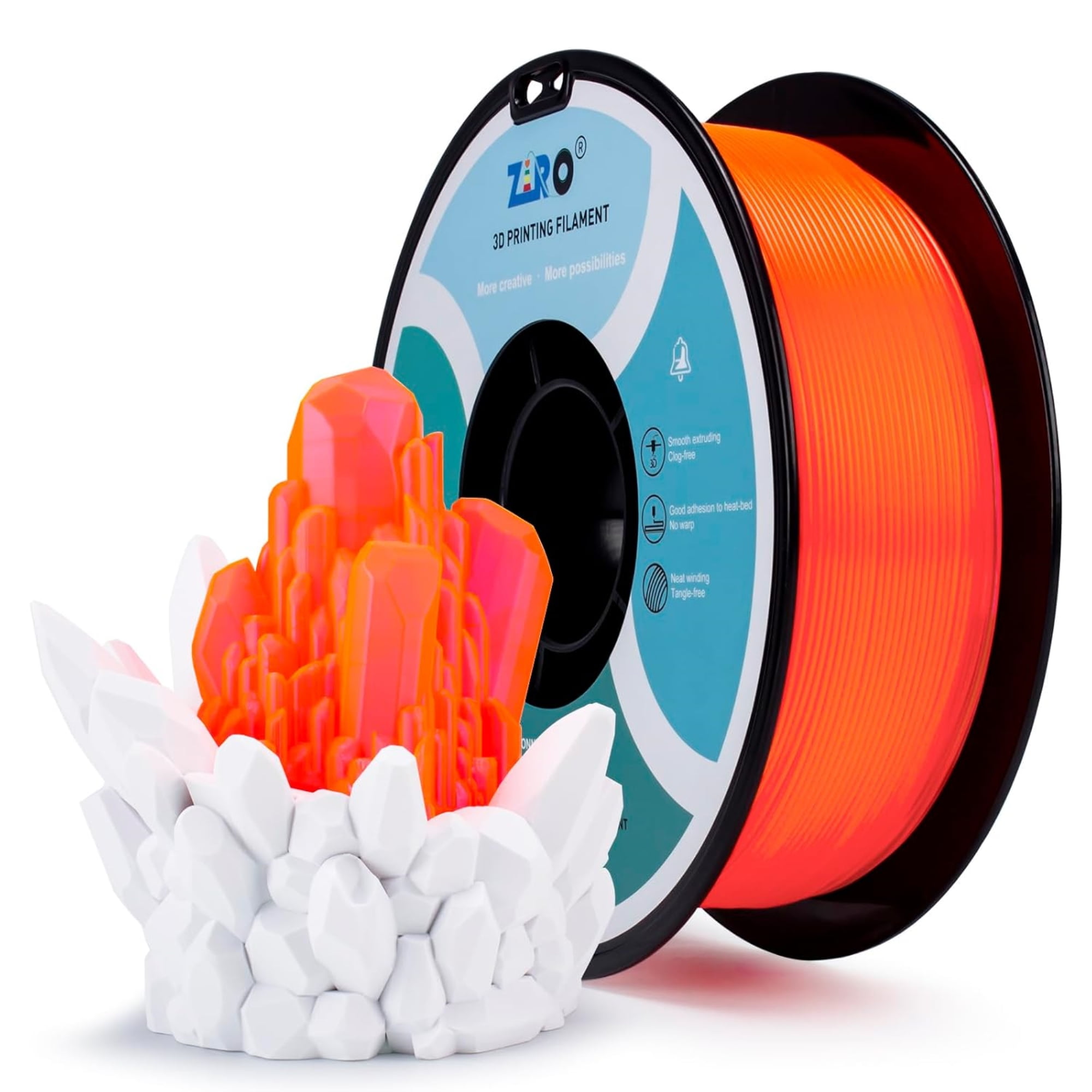 Ziro 3D PLA PRO Filament, 1.75mm 1kg, Transparent Living Coral ...