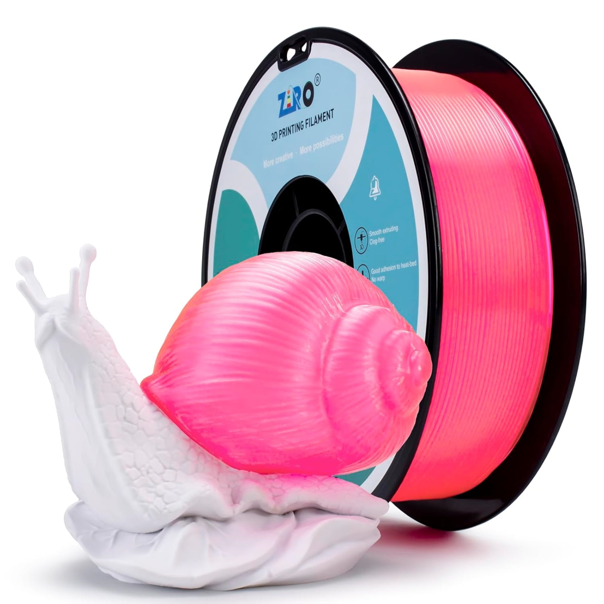 Ziro 3D PLA PRO Filament, 1.75mm 1kg, Transparent Pink - Walmart.com