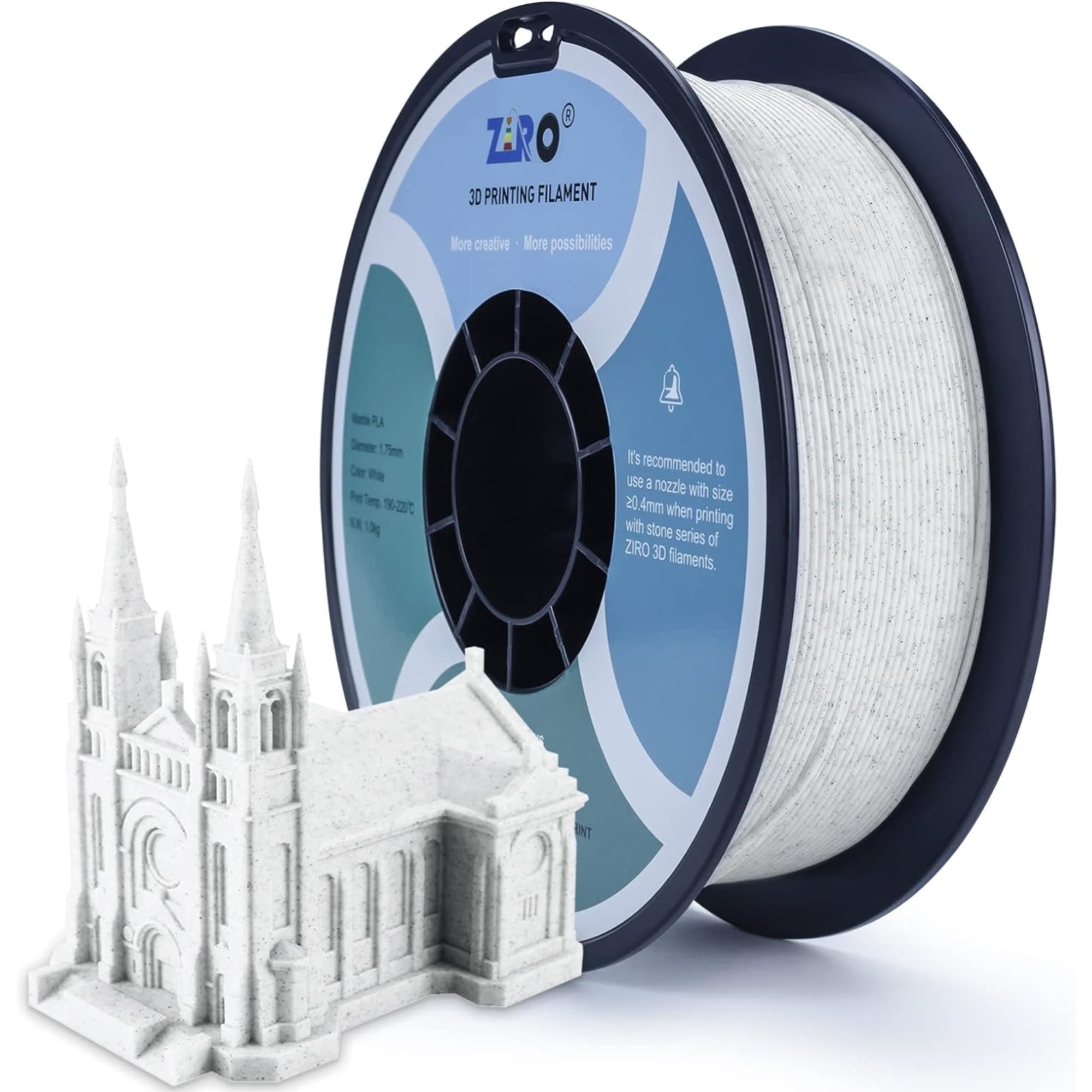 Ziro ''''Stone'''' Series Marble PLA Filament, 1.75mm, 1kg Spool ...