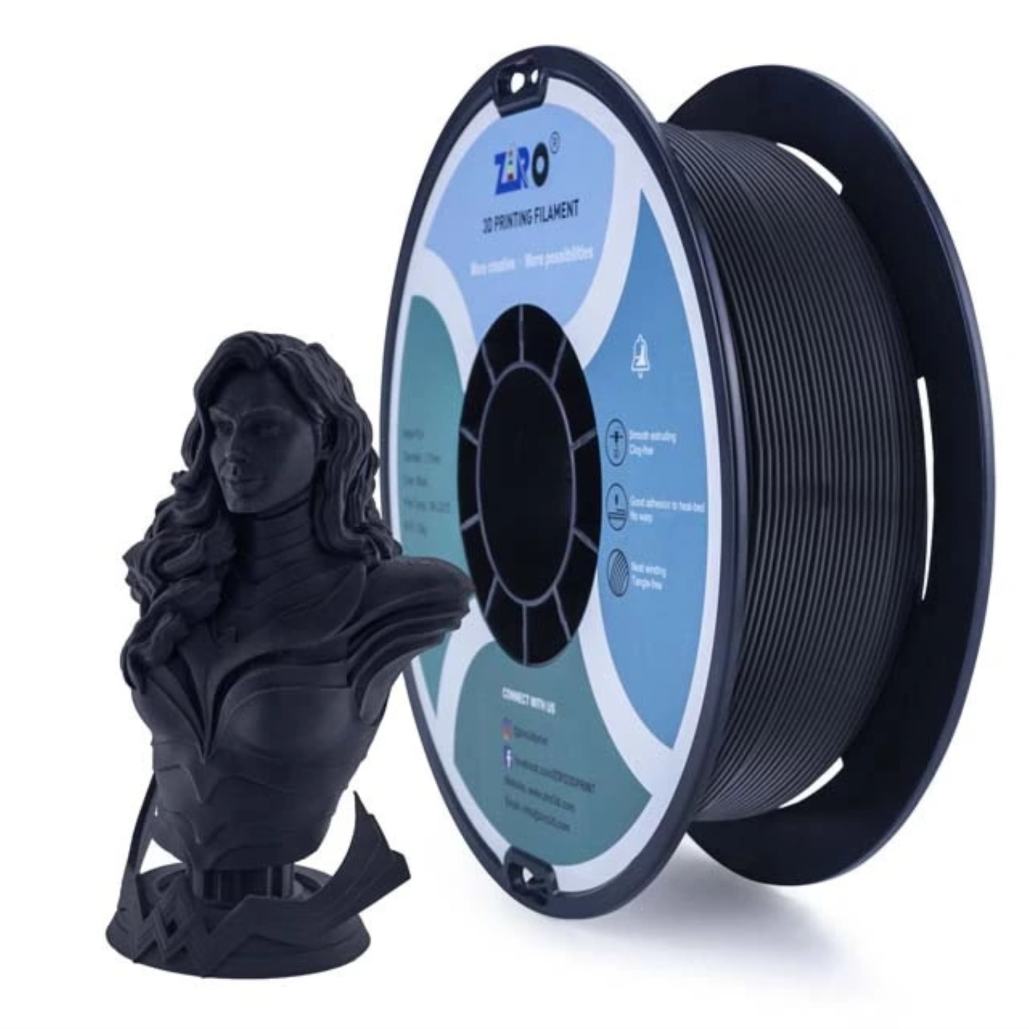 Ziro Matte PLA Filament, Increased Toughness, 1.75mm, 1kg Spool ...