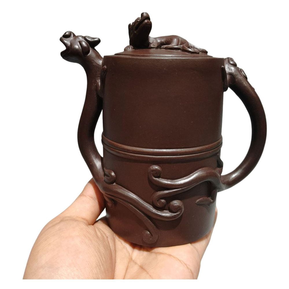 Zisha Bonsai Pot Purple Water Kettle Filter Carved Sculpted Embossed ...
