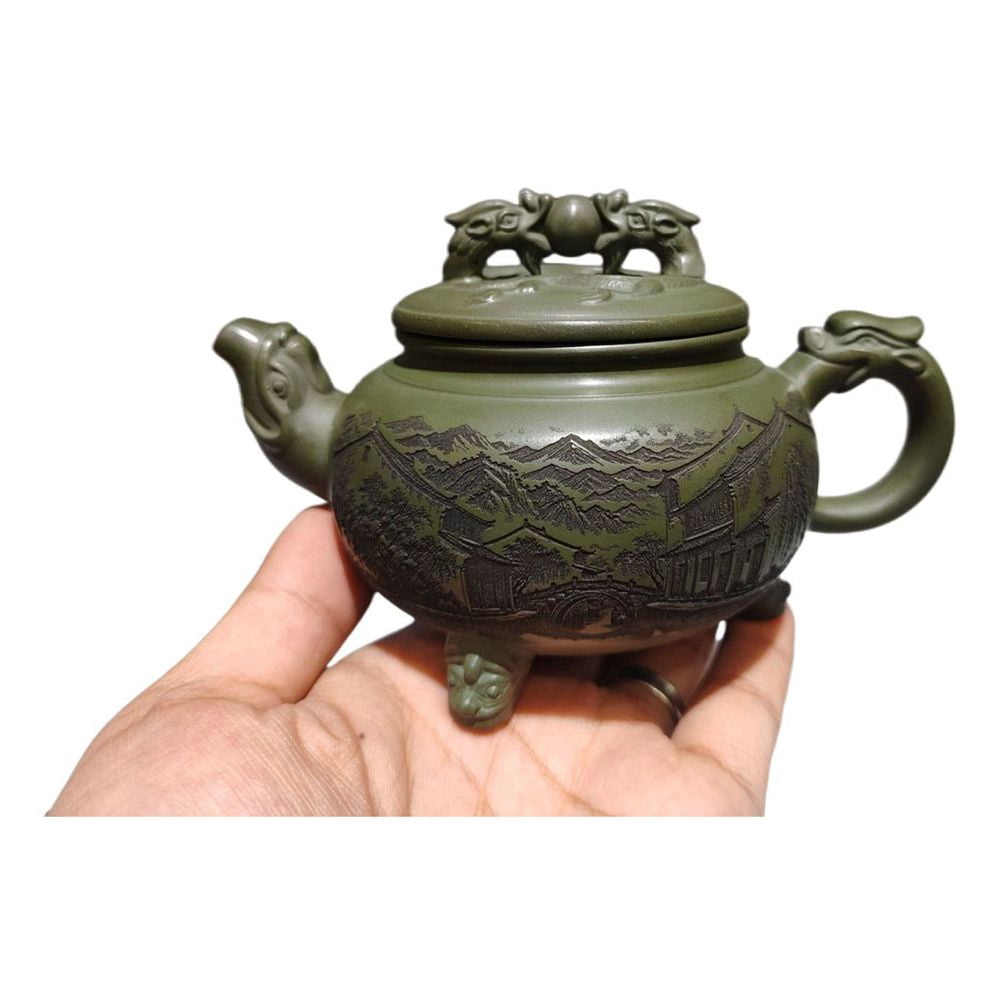 Zisha Bonsai Pot Purple Water Kettle Filter Dragon Loong Engraved ...