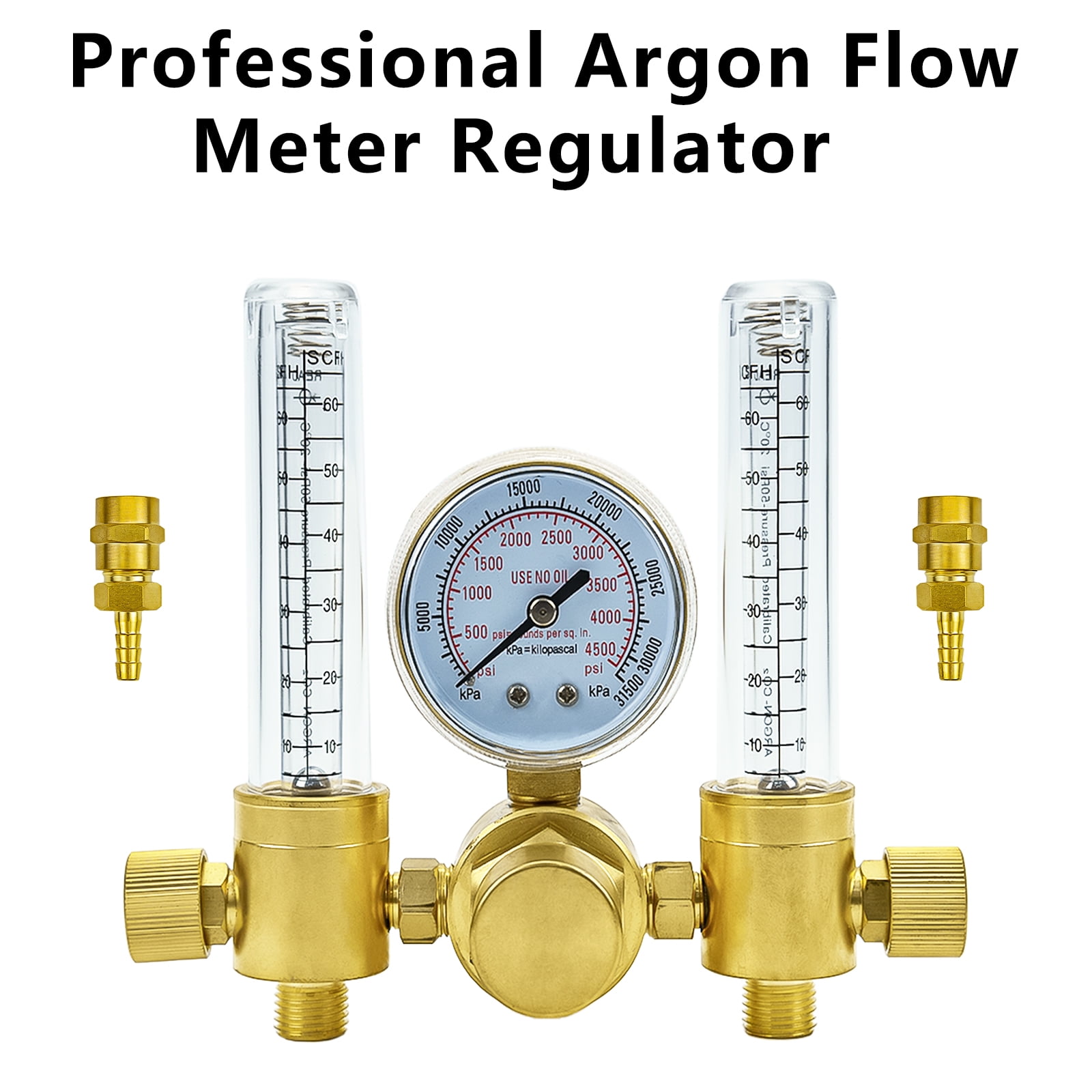 Ziss Dual Output Argon Pressure Regulator Flowmeter for TIG MIG Welder ...