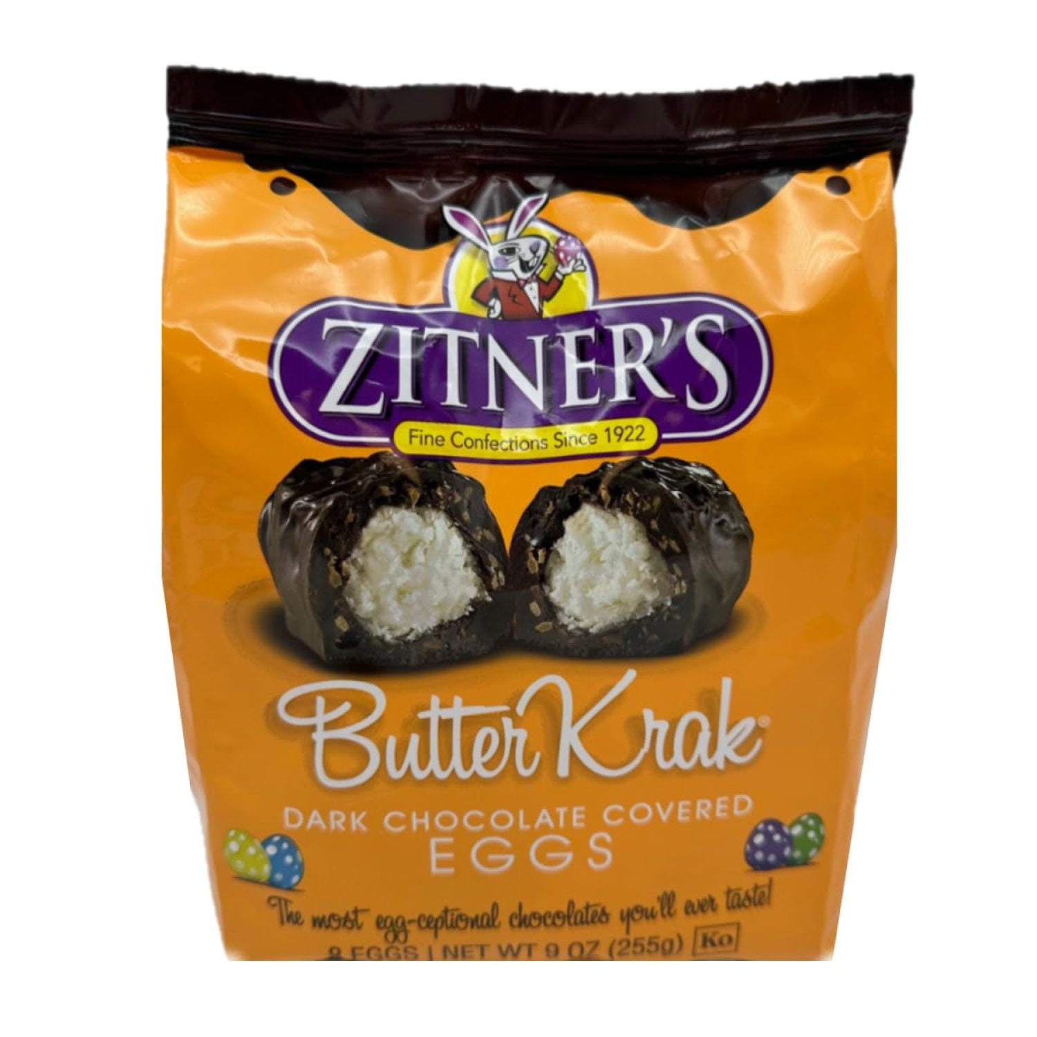 Zitner's Butter Krak Eggs, Dark Chocolate Covered Eggs, 8 Count Box ...