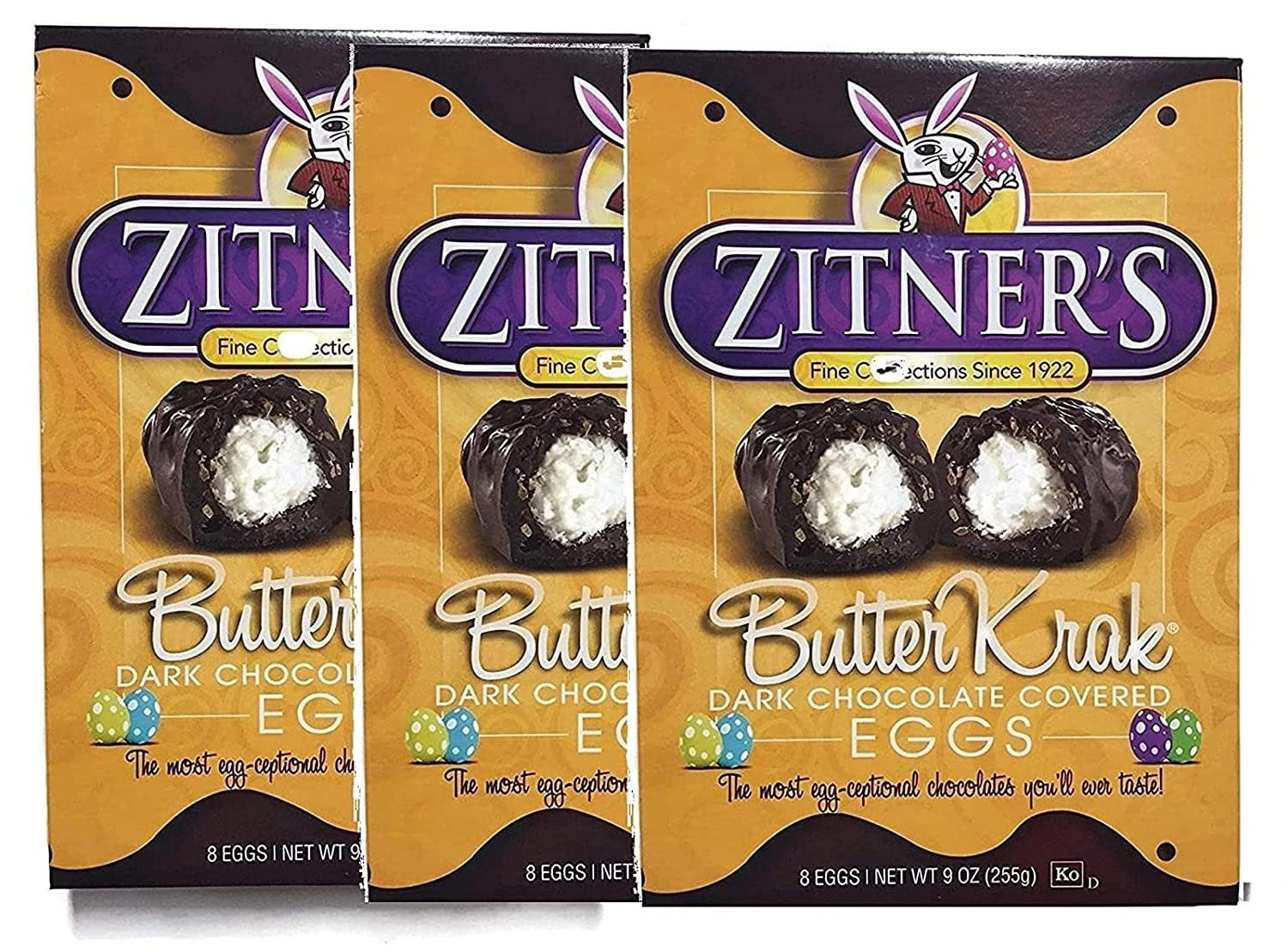 Zitners Butter Krak Dark Chocolate Covered Easter Eggs, 3 PACK, 24 Eggs ...