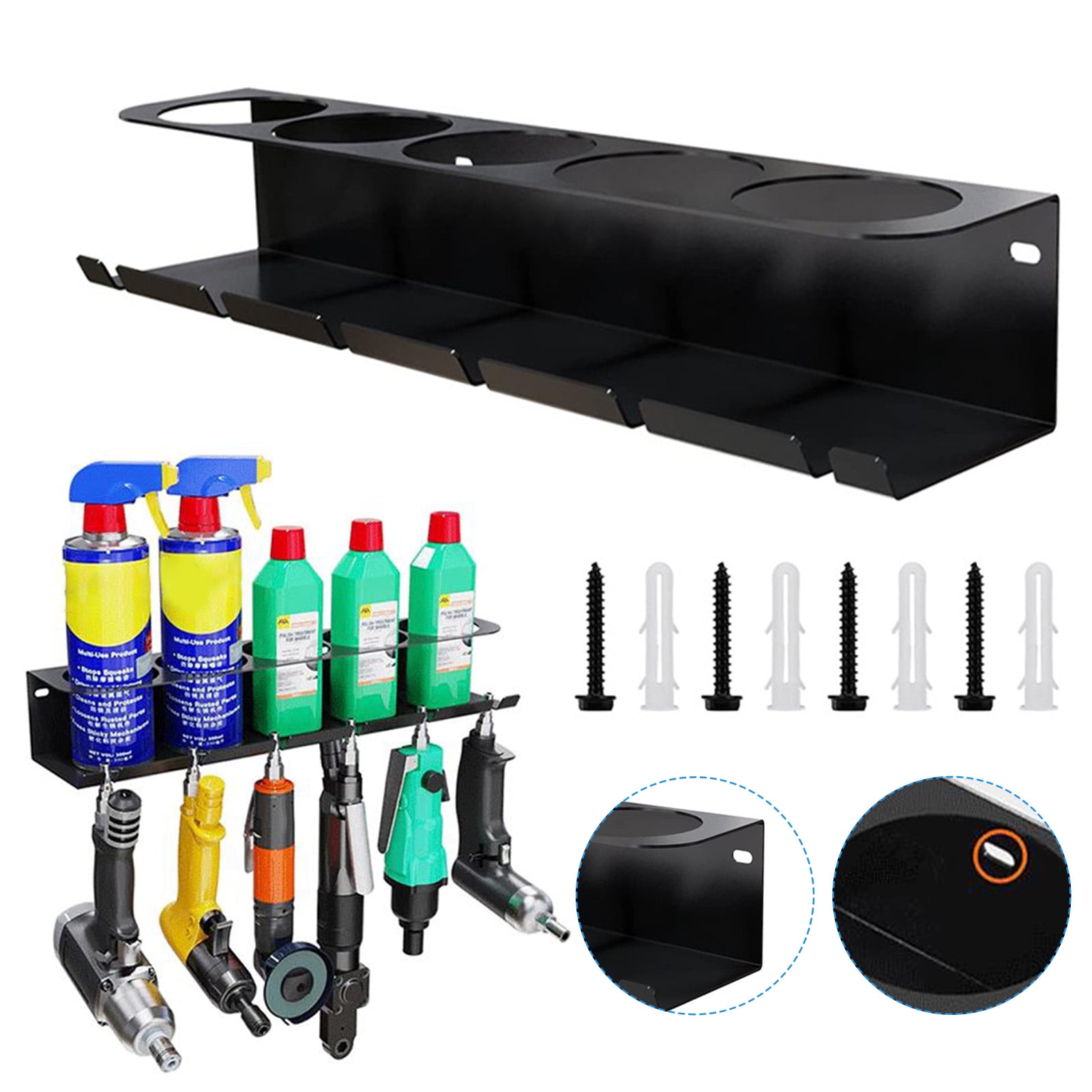 Ziurtnc Aerosol Rack Wall Mounted Spray Can Bottle Holder Strong Load ...