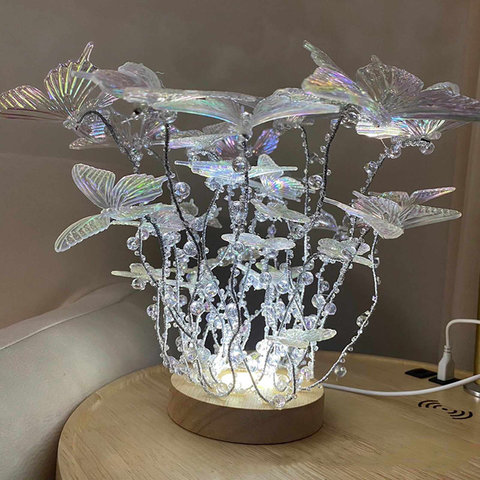 Ziurtnc DIY Butterfly Night Light Set Handmade LED Light-up Butterfly ...