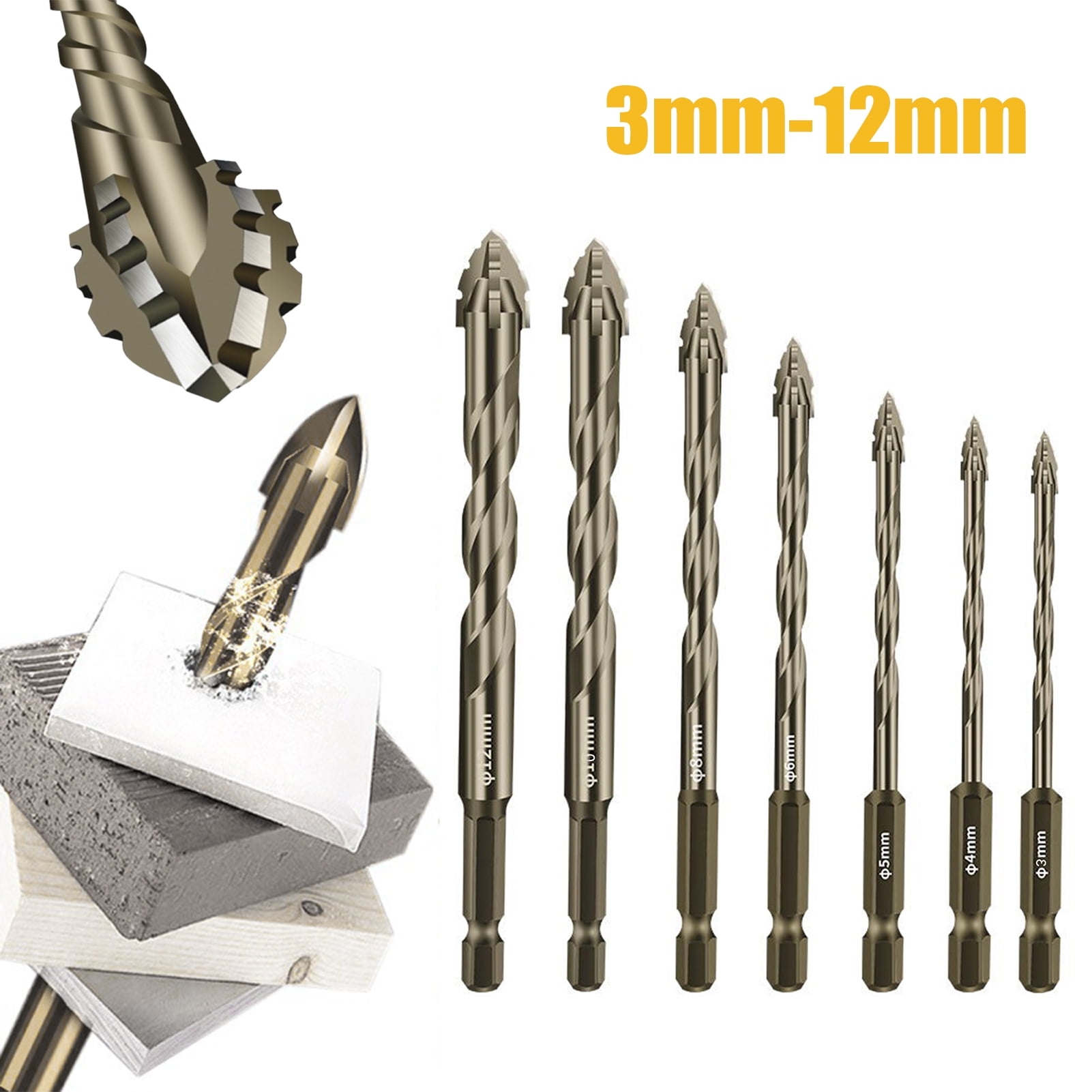 Ziurtnc Four-Edged Serrated Eccentric Drill Bit Set High Hardness ...