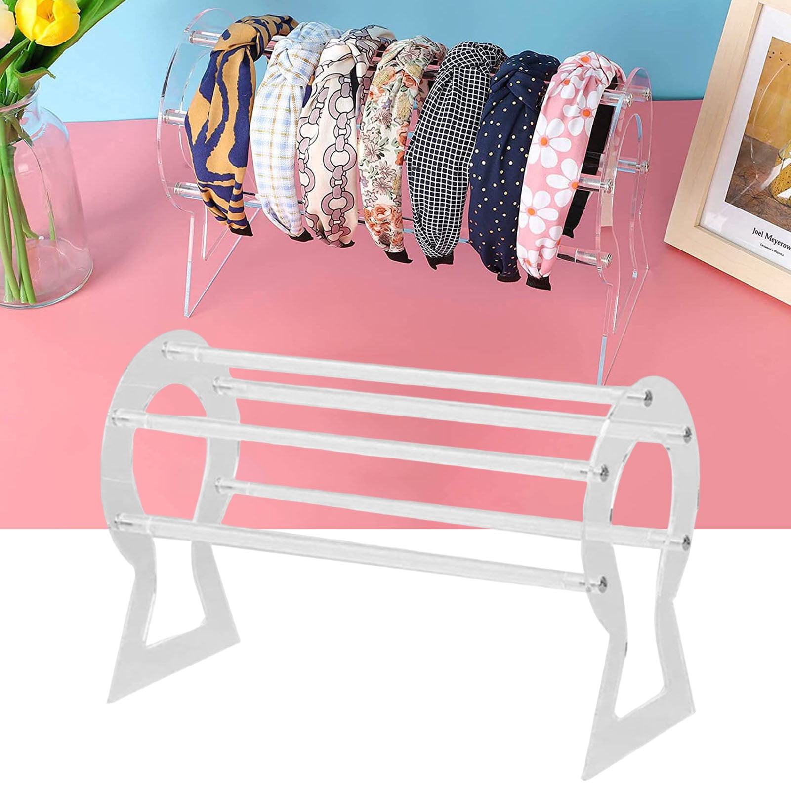 Ziurtnc Headband Display Holder Heavy Duty Acrylic 5 Bars Easy Assembly ...