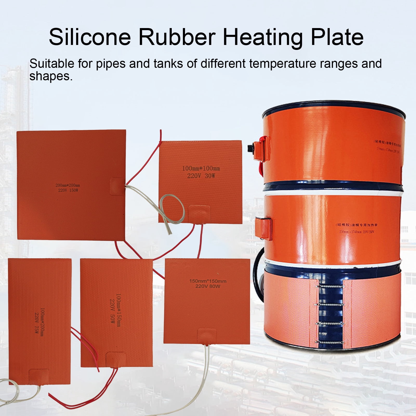 Ziurtnc Silicone Rubber Heating Pad Corrosion Resistant Electric Heat ...