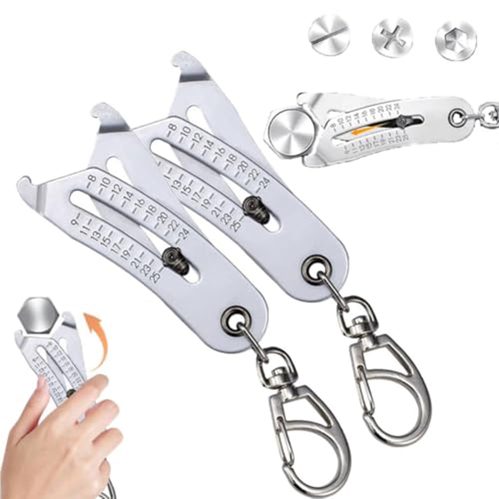 Ziurtnc Thread Checker with Keychain Portable Metric Imperial Units ...