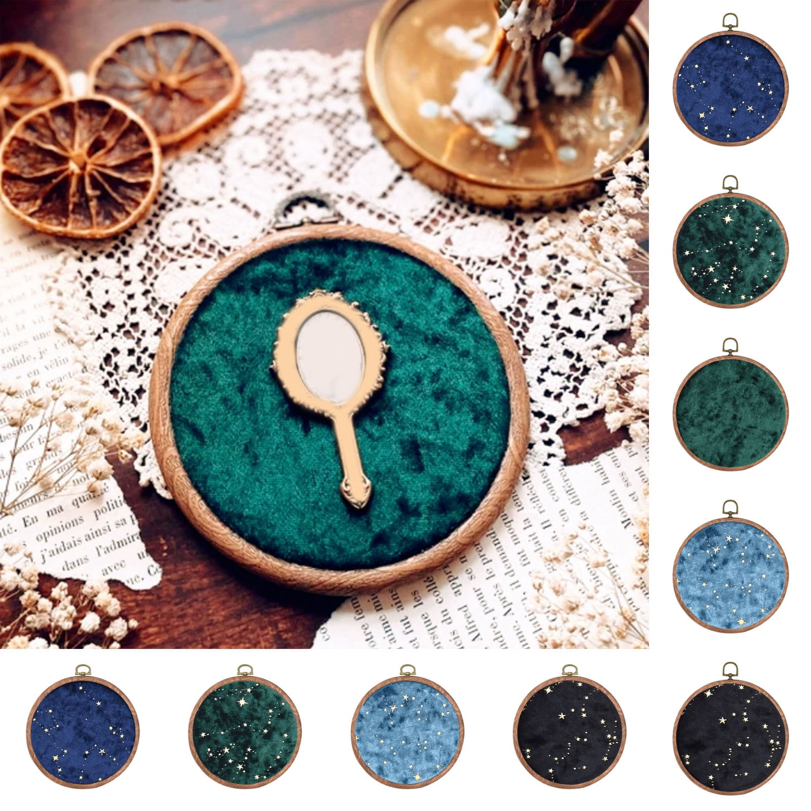 Ziurtnc Vintage Brooch Display Board Wall Hanging Round Retro Metal ...